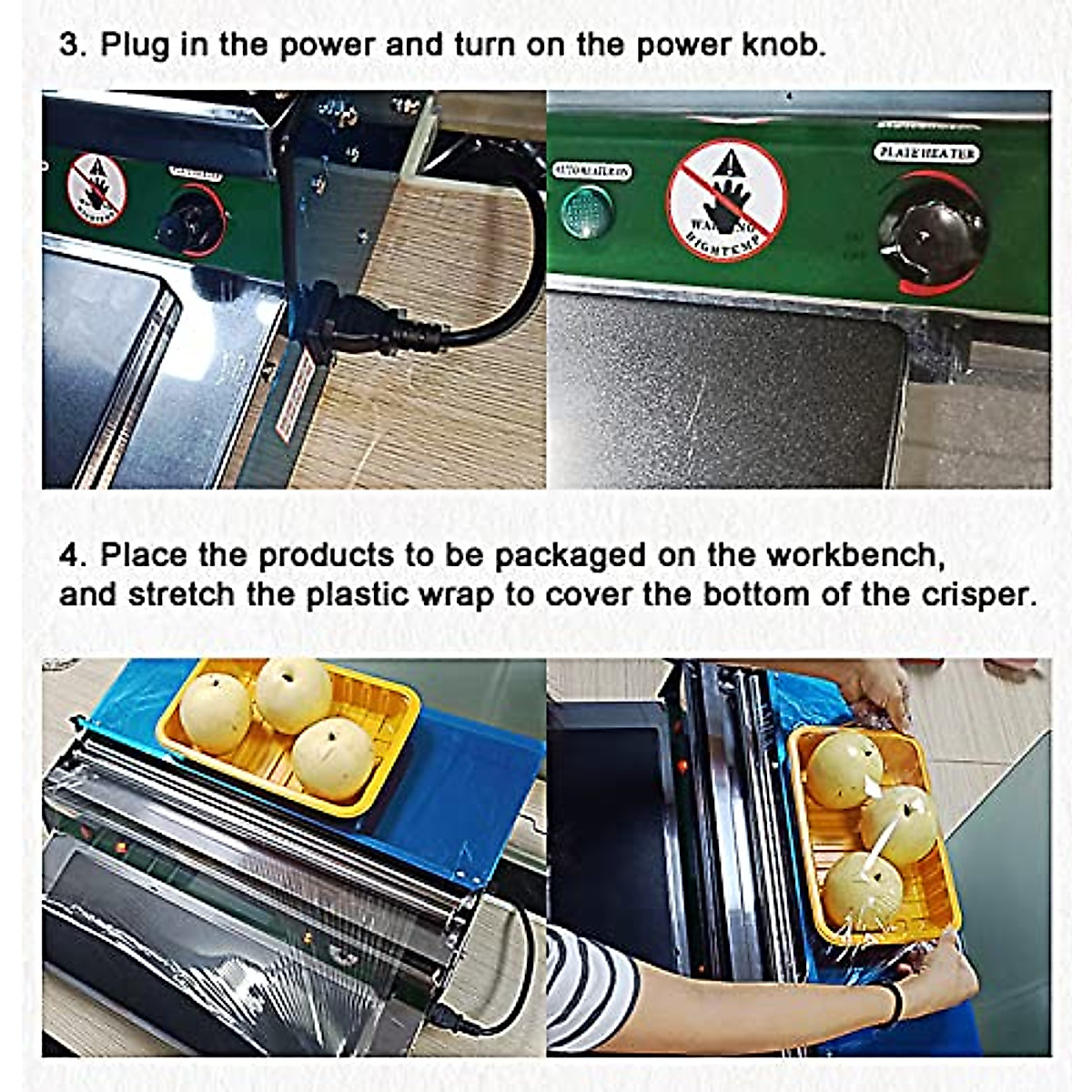 Hand Wrapping Machine Film Wrapper, Commercial Fresh Food Film Packer, Commercial Film Wrap for 45cm and below, Film Cutting Machine Adjustable Temperature 60-150 °C for Meat/Vegetables/Fruits for Hom
