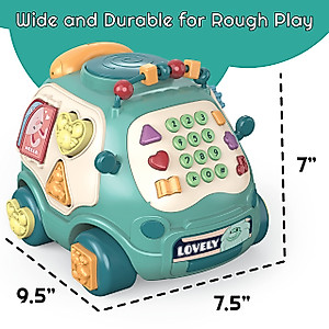 Musical Baby Bus Toys with Sound Effects, and Early Learning Activities for Toddlers 1-3, Fun and Interactive Play with Music, Sounds, Telephone, Drum, Shapes and Colors, Pink