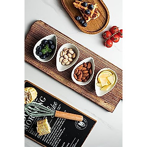 Miamolo 8 Pack Dipping Sauce Bowls, 3 Oz Ceramic Soy Sauce Dish Dip Bowls Water Drop Shape, Small Bowls for Side Dishes, Sushi, Ice Cream, Appetizer, BBQ, Party