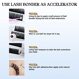 QUEWEL Lash Bonder for Eyelash Extensions 15mL Eyelash Extension Bonder Low Irritation Professional Super Bonder for Lash Extensions Help Glue Bond Better Enhances Retention Water Oil Proof