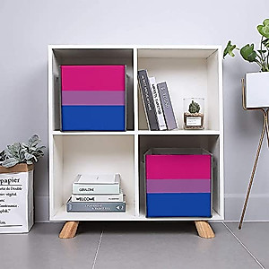 Bisexual Pride LGBT Flag Collapsible Storage Bins Basics Folding Fabric Storage Cubes Organizer Boxes with Handles
