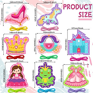 Zonon 8 Pieces Kids Lacing Cards Sewing Cards in 8 Patterns Lacing Games for Developing Imagination Education Supplies Children Sewing Game Favors (Princess, Castle Style)