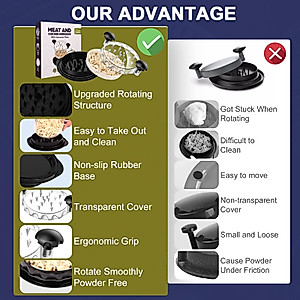 Chicken Shredder – Separate Plate, Automatic Soap Dispenser Cleaning Brush, Anti-Slip – Large 9.8” Chicken Breast Meat Shredder, Chicken Shredder Tool Twist, Dishwasher Safe, BPA Free