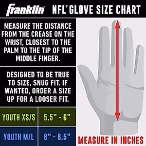 Franklin Sports Dallas Cowboys Youth NFL Football Receiver Gloves - Receiver Gloves For Kids - NFL Team Logos and Silicone Palm - Youth S/XS Pair