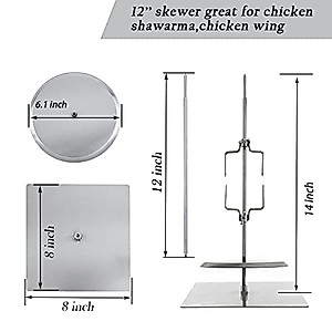 YOOYIST Vertical Skewer for al Pastor, Stainless Steel Removable BBQ Hack Stand with Meat Forks, Brazilian Barbecue Skewers Grilling Meat Spit