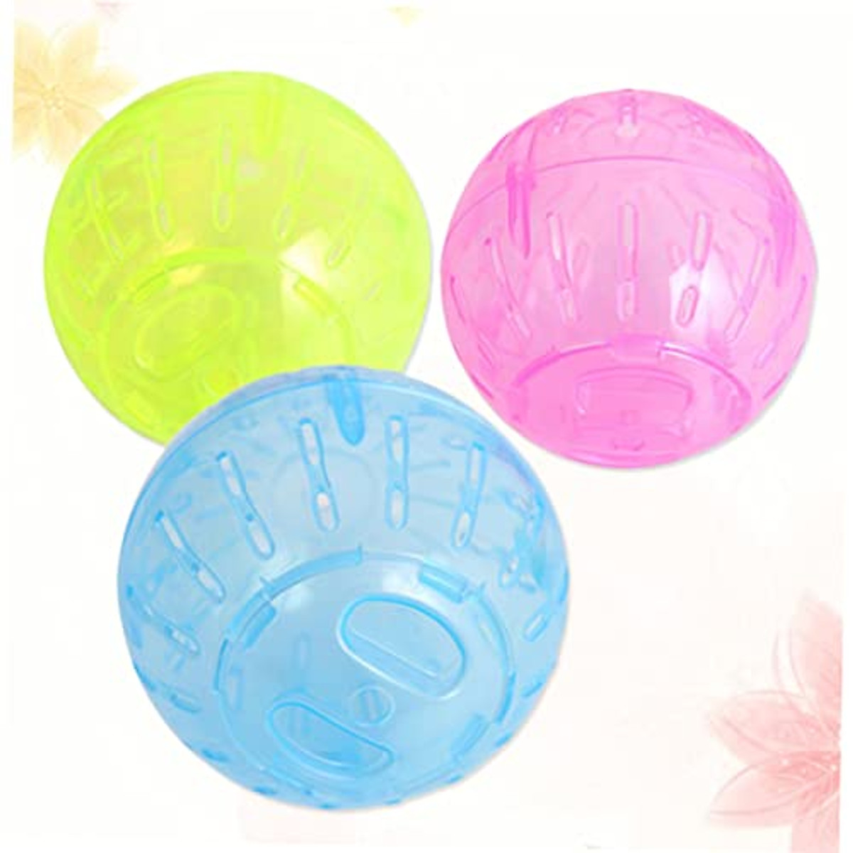 Hohopeti 3pcs Cm Transparent Gerbil for Animal Pets Plastic Wheel Run-About Mini Cage Chinchilla Ball- Ball Color Cute Pig Running Toy Runner Hedgehog Exercise Portable Accessories
