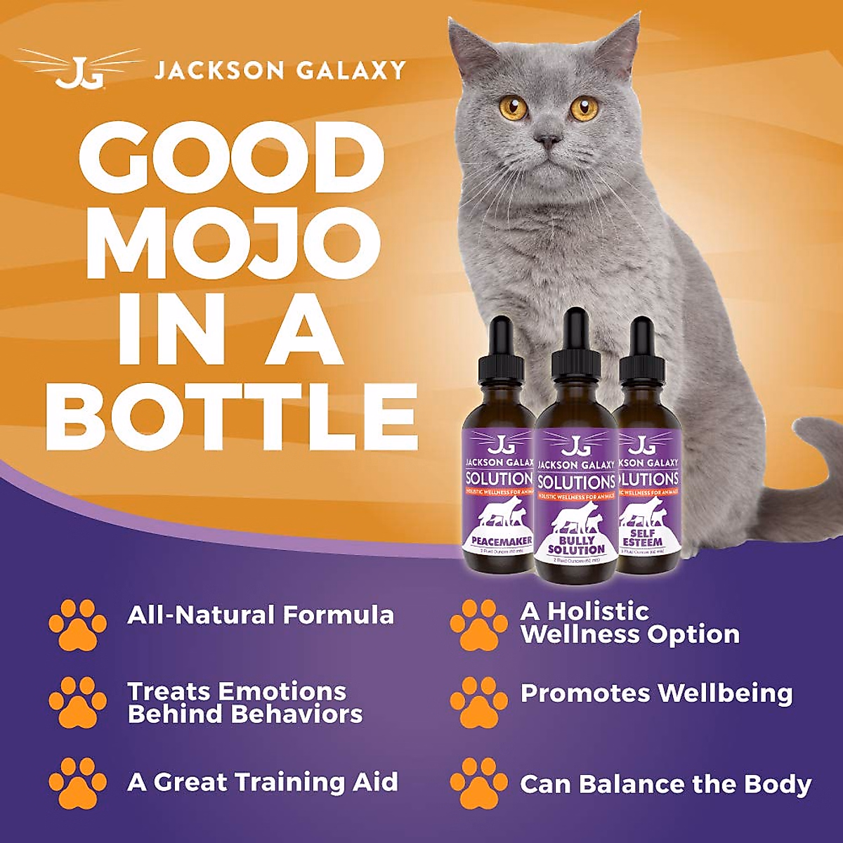 Jackson Galaxy: Ultimate Peacemaker Set - Peacemaker, Bully Solution, & Self-Esteem (2 oz.) - Pet Solution - Can Support Bullying, Self-Confidence, & Sense of Community - All-Natural Formula