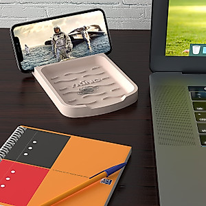 Beige Silicone Spoon Rest - Kitchen Spoon Rest for Stove Top - Spoon Rest for Kitchen Counter - Kitchen Utensil Silicone Holder for Countertop - Silicone Spatula Holder - Silicon Spoon Holder