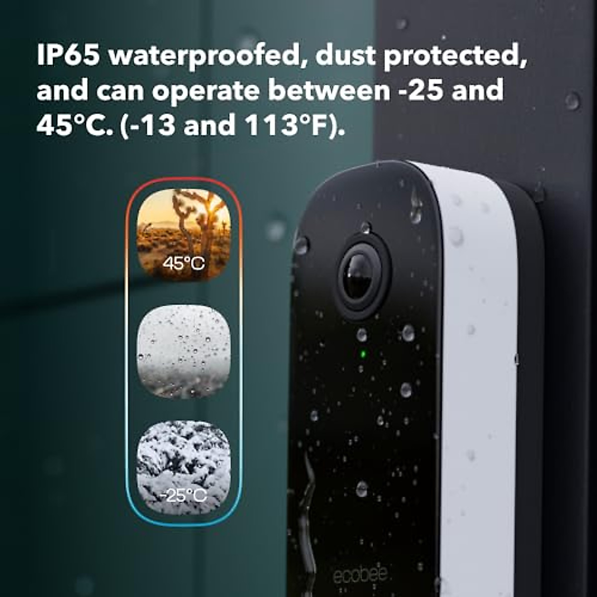 ecobee Smart Video Doorbell Camera (Wired) - with Industry Leading HD Camera, Smart Security, Night Vision, Person and Package Sensors, 2-Way Talk, and Video & Snapshot Recording