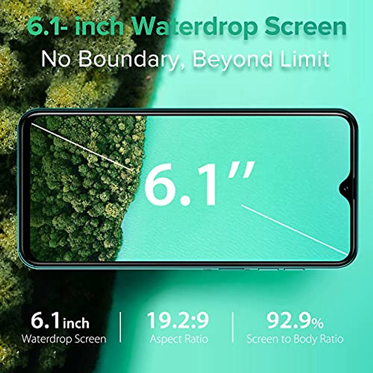 Ulefone Unlocked Cell Phone, Note 7 Unlocked Smartphone, 6.1" Waterdrop Screen, Triple Camera, 3 Card Slots, 3500mAh, 16GB Storage, Dual SIM, 3G Unlocked Android Phones, Face Unlock, GPS, Black