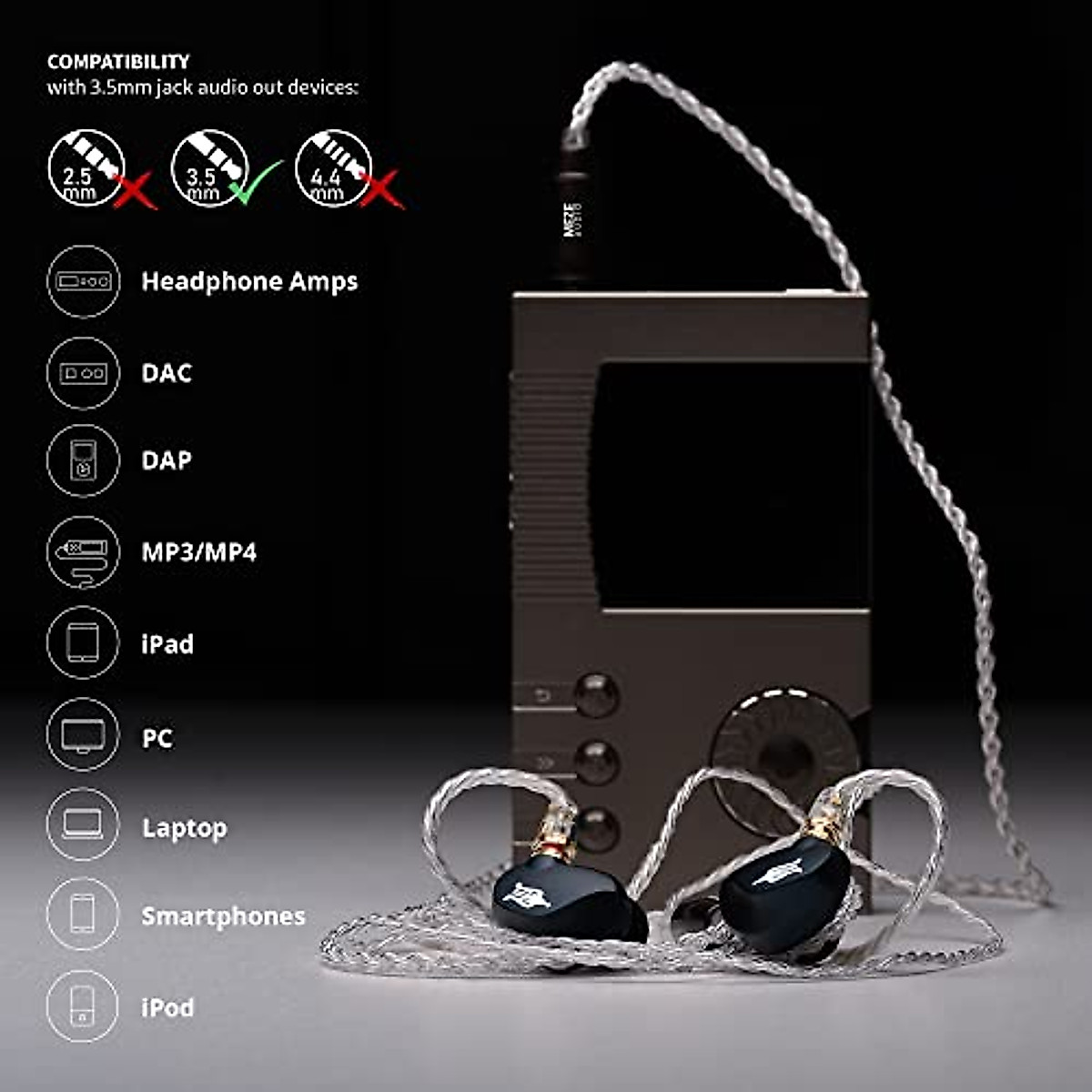 Rai MMCX Silver Plated Cable (3.5 mm)