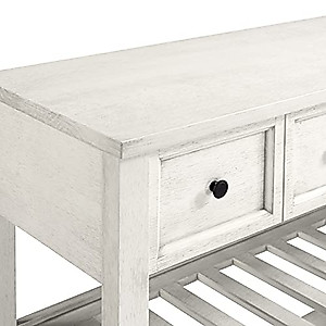 Walker Edison Modern Farmhouse Wood Buffet Sideboard Entryway Serving Storage Cabinet Doors-Dining Room Console, 48 Inch, White