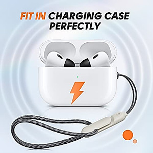 Memory Foam Tips for Apple AirPods Pro 2 Gen with Lanyard , No Silicone Eartip Pain, Anti-Slip Ear Tip with Dust Mesh, Fit in the Charging Case, Reduce Noise Earbud, 3 Pairs (Mixed Sizes S/M/L, Black)