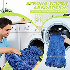 Seewey 20 Pieces Commercial Mop Head Bulk Replacement Floor Cleaning Wet Mop Heads Wet Mop Head Refills Heavy Duty Commercial Mop for Home Industrial Commercial Cleaning