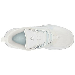 adidas Women's Avacourt Tennis Shoe, White/White/Silver Metallic, 9