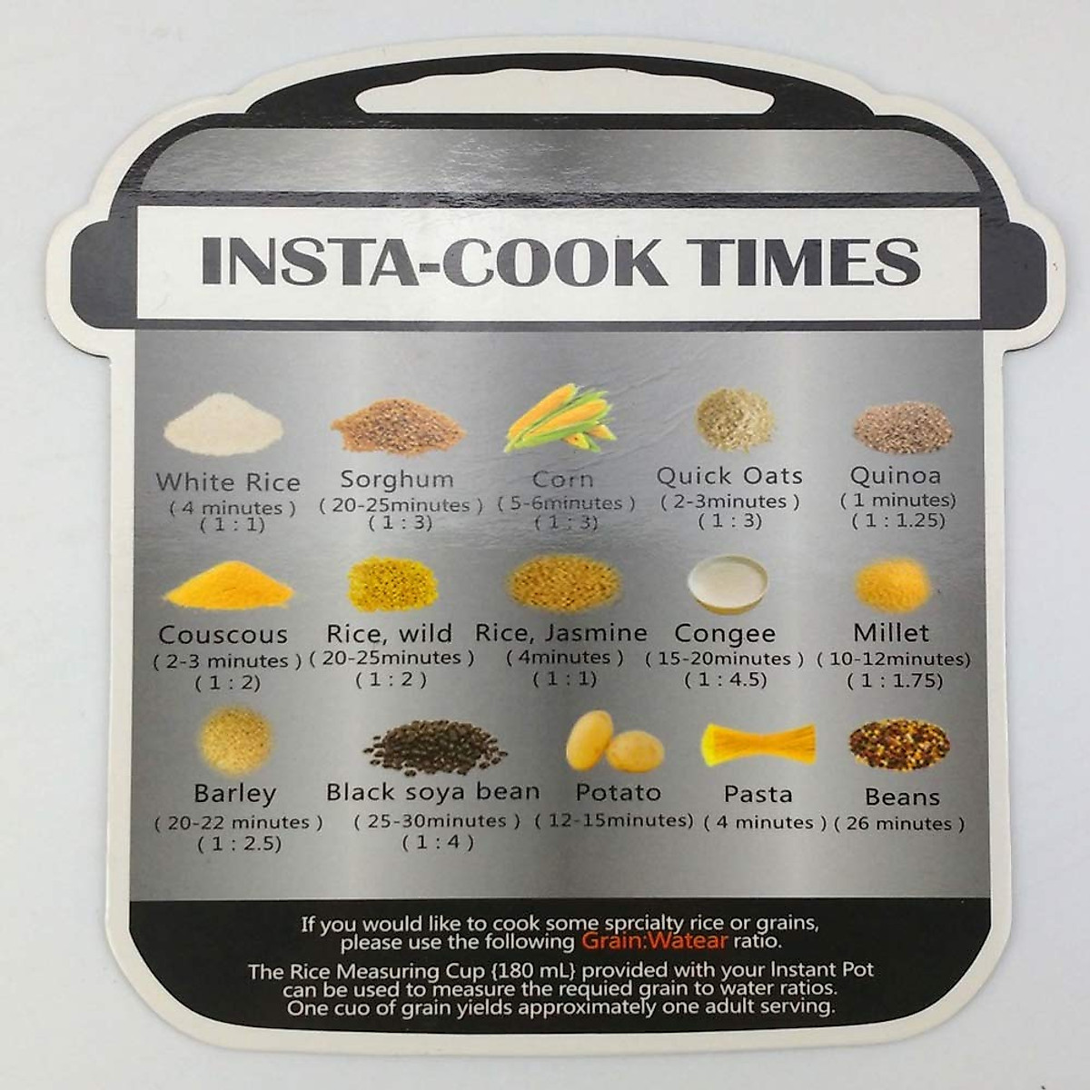 Electric Pressure Cooker Magnetic Memo Sticker Cooking Schedule Common Menu Diverse Common Menu Cooking Times for Electric Pressure Cookers Instant Pot
