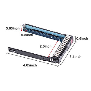 QUEENTI 2.5" SFF SAS SATA SSD Hard Drive Carrier Tray Caddy 651687-001 651699-001 for HP Proliant ML350 DL360p DL380P DL160 Gen8 G8 Gen9 G9 with 4 Mounting Screws and Screw Driver