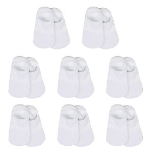 Gerber Baby 8-Pack Wiggle-Proof No Show Socks, White, 6-12 Months