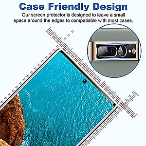 [2+2 Pack] for Google Pixel 7 Pro Screen Protector, 9H Tempered Glass, Ultrasonic Fingerprint Compatible, 3D Curved, HD Clear Scratch Resistant for Google Pixel 7 Pro 5G Glass Screen Protector