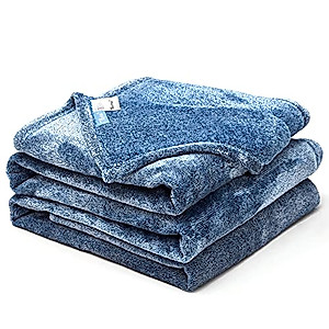 TILLYOU Cationic Flannel Fleece Blanket Soft Lightweight, Comfort Double Plush Throw Blanket for Bed, Sofa, Couch, Travel, 90x108 Inches, Navy