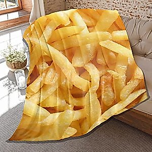 Daijizaio Food French Fries Blanket Lightweight Plush Flannel Quilt for Kids Women Men Bedroom Couch Bed Sofa Decorative Throws Gift 60"x50" Medium for Boys Girls