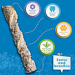 Jack&Pup Fish Skins for Dogs Healthy Dog Treats Small Dogs, Premium Fish Skin Dehydrated Dog Treats for Large Dogs, All Natural Dog Treats for Medium Dogs, Omega 3 Fish Treats for Dogs (18 Pack)