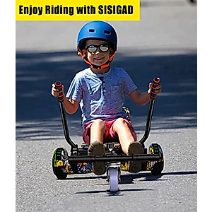 SISIGAD Hoverboard with Seat Attachment, 6.5" Bluetooth Hoverboard with Seat Attachment