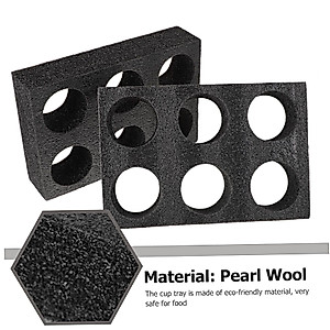 Mobestech 2pcs Cola Milk Tea Cup Saucer Drink Carrier Holder Tray Coffee Cup Rack Reusable Drink Carrier Shelf Braces Pearl Wool Cup Tray Tea Milk Pearl Cotton Travel Hot Drink