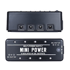 Rowin 8 Isolated 9V DC Outputs Mini Power Supply for Guitar Effects Pedal