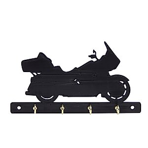 Key Rack Holder Hanger Compatible with Harley Road King Motorcycle Wall Entryway Organization Housewarming New Home Gift - 6" x 3 3/8" x 3/16" - Four Hooks