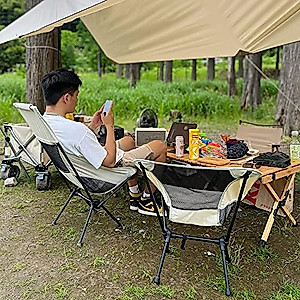 Outdoor Camping Chair, Beach Chairs for Adults, Portable Lightweight Folding Camp Chairs, Profile Folding Chair for Outdoor Camp Travel Picnic Hiking Backpacking (2)