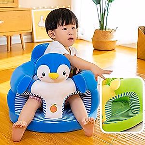 Eyomii 1 Pcs Baby Sitting Chair Cover Animal Shaped Kids Learning Sitting Chair Cover Support Sofa Infant Plush Seats Baby Sofa Seat Cover for Toddlers.(Only Cover)