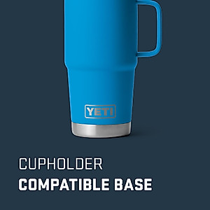 YETI Rambler 20 oz Travel Mug, Stainless Steel, Vacuum Insulated with Stronghold Lid, Big Wave Blue