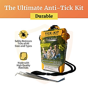 TickEase Tick Kit, Tick Removal Kit for Humans & Pets, First Aid Tick Removal Kit Tick Tweezers, Magnifier, Tick Testing Instructions, Antibiotic Ointment Packets, & More