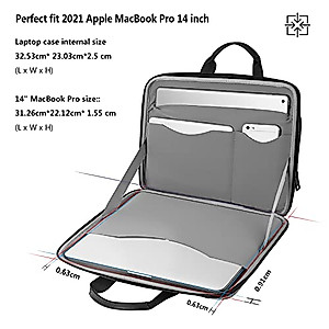 Smatree 13-14inch Hard Laptop Carring Case for 14 inch Macbook Pro 2021 /Acer Spin 5/Dell Xps 13 7390/Asus Zenbook13, 11-12.9inch iPad Pro and iPhone 13/12Pro Bag, Gray