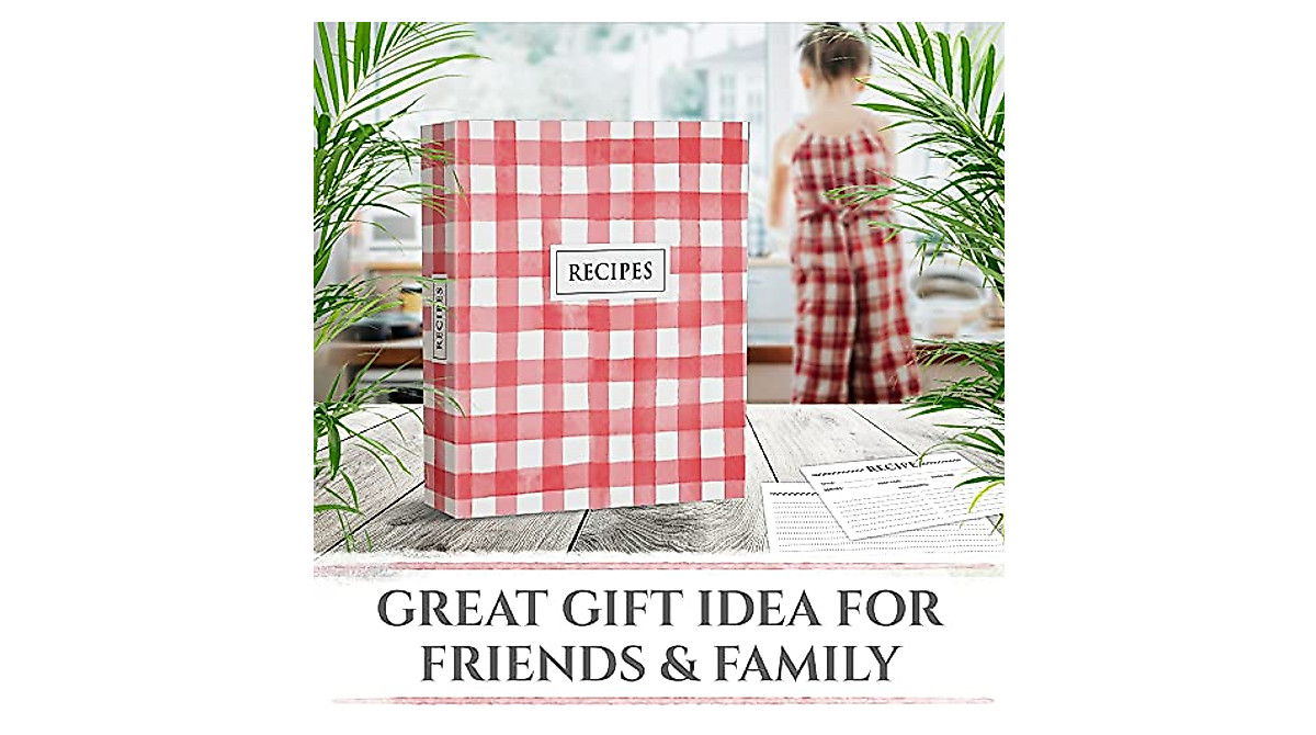 Plaid Recipe Binder Set with Cards & Dividers