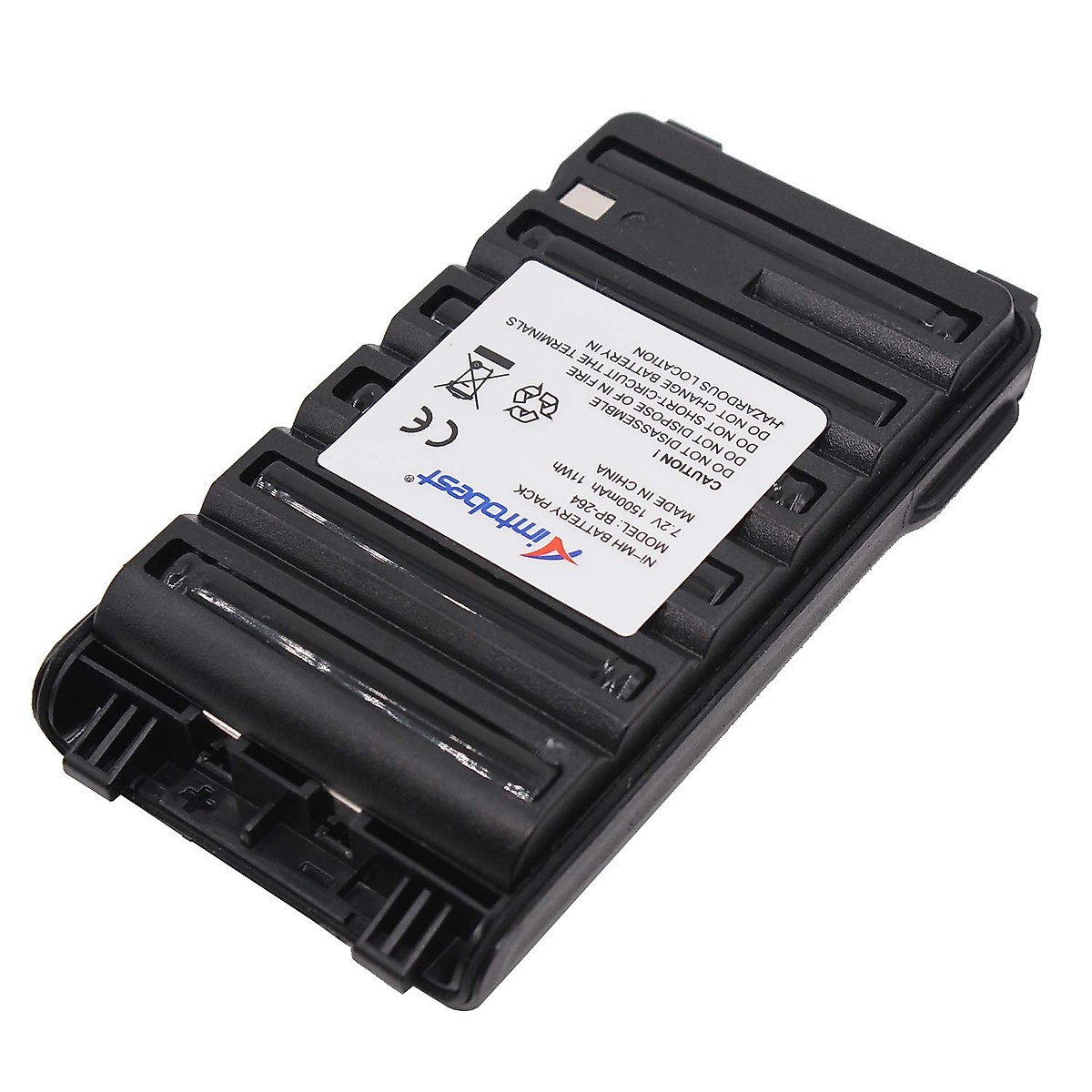 Aimtobest BP264 BP-264 1500mAh Ni-MH Battery Compatible for ICOM IC-T70A IC-F4001 IC-F4003 IC-F3001 IC-V80 IC-U80 IC-F3101D IC-F3103D IC-F4101D IC-F4103D BP265 BP-265 with Belt Clip
