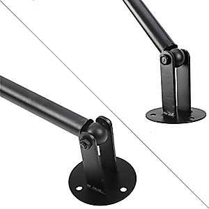 MYOYAY Corner Garment Rod 34in 2 Pack Industrial Pipe Clothes Hanging Bar Angle Adjustable Wall Mounted Clothes Rack Black Space Saving Metal Dryer Rails