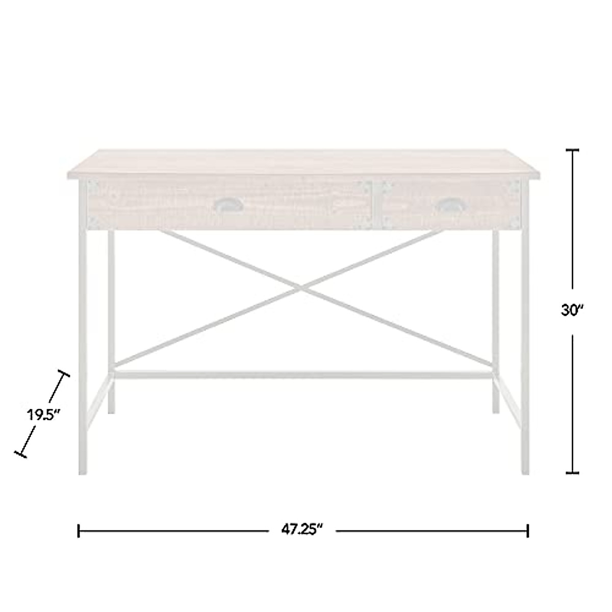 FirsTime & Co. Brown Wilshire Desk, Writing Desk, Compact Computer or Laptop Desk for Home Office, Wood and Metal, Farmhouse, 47.25 x 19.5 x 30 inches