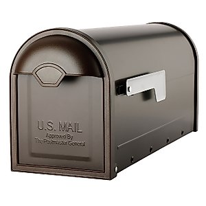 Architectural Mailboxes 8830RZ-10 Winston Post Mount Mailbox, Rubbed Bronze