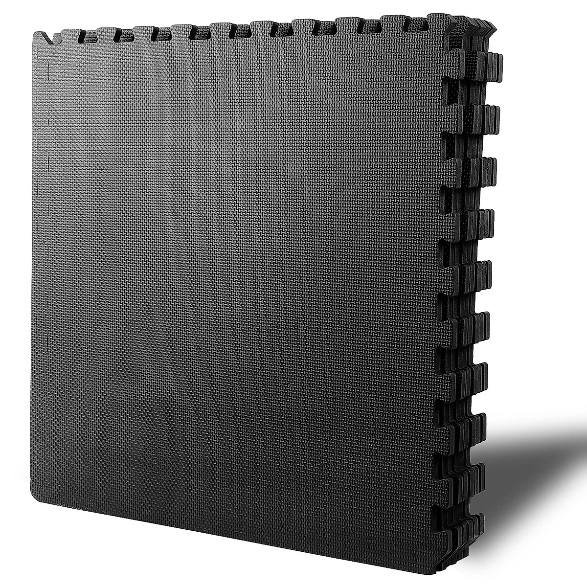 HomGarden Puzzle Exercise Mat 1/2’’ EVA Interlocking Foam Floor Mats for Exercise Equipment Home Gym Workout Mat(6 Tiles) Black