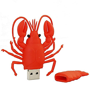 16GB Lobster Shape USB Flash Drives Pen Drive Memoria Flash Stick PenDrives USB Flash Disk Thumb Drive U Disk USB Drive USB 2.0 Pen Drive PenDrive (Red)