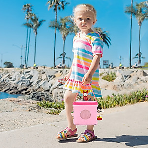 Annmore Carrying Case for Audio Player, compatible with Toniebox and Figures, Pink