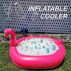 Kiddie Pool, Inflatable Pool, Flamingo Swimming Pool with Inflatable Soft Floor for Outdoor, Indoor, Backyard (60 in)