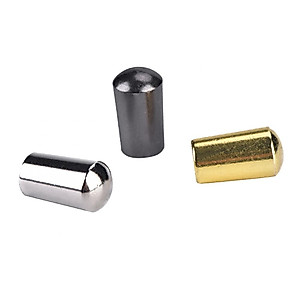Dilwe 3Pcs Guitar Switch Tip, 3 Way Toggle Switch Knob Tip Copper for LP EPI Electric Guitar (4.0mm-Silver + Black + Gold) Electric Guitar Accessories