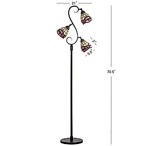 JONATHAN Y JYL8013A Walker Tiffany-Style 70.5" Multi-Light LED Floor Lamp, Tiffany, Traditional, Elegant, Office, Living Room, Family Room, Dining Room, Bedroom, Hallway, Foyer, Bronze