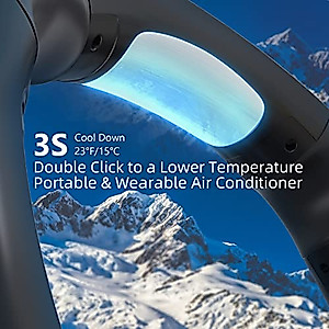 ZAPAL Portable Neck Air Conditioner Fan, Personal Rechargeable Cooling Neck Fans for Travel Camping Outdoor, Battery Operated Wrap-around Electric Fans for Men Women Kids, 3 Mode 3 Speed USB Fan Black