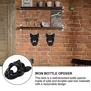 Amosfun Wall Mounted Bottle Opener Vintage Cast Iron Pig Head Beer Bottle Opener Animal Teeth Bite Beer Bartender Cap Open Tool for Bars KTV Hotels Housewarming Gift Black