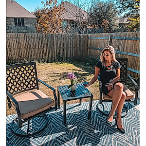 MEOOEM 2 Piece Patio Swivel Dining Chairs, Gift for Christmas, Outdoor Furniture Set for Garden Backyard Bistro