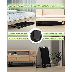 Walking Pad Treadmill, 2 in 1 Under Desk Treadmill with Remote Control, Compact Mini Treadmill in LCD Display, Installation-Free Jogging Machine for Home/Office.D1-Black…